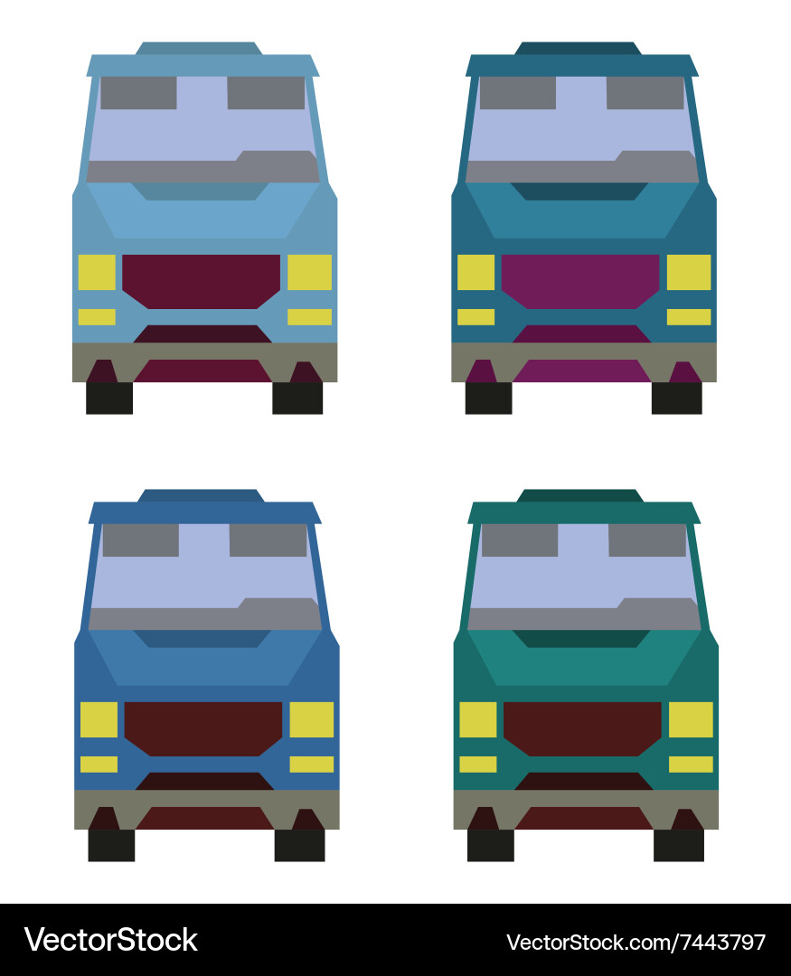 Minibus front view Royalty Free Vector Image - VectorStock