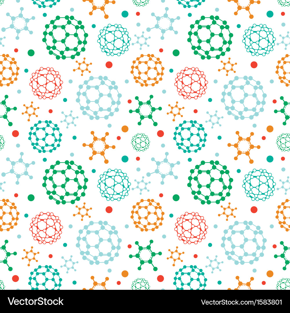 Colorful molecules seamless pattern background Vector Image