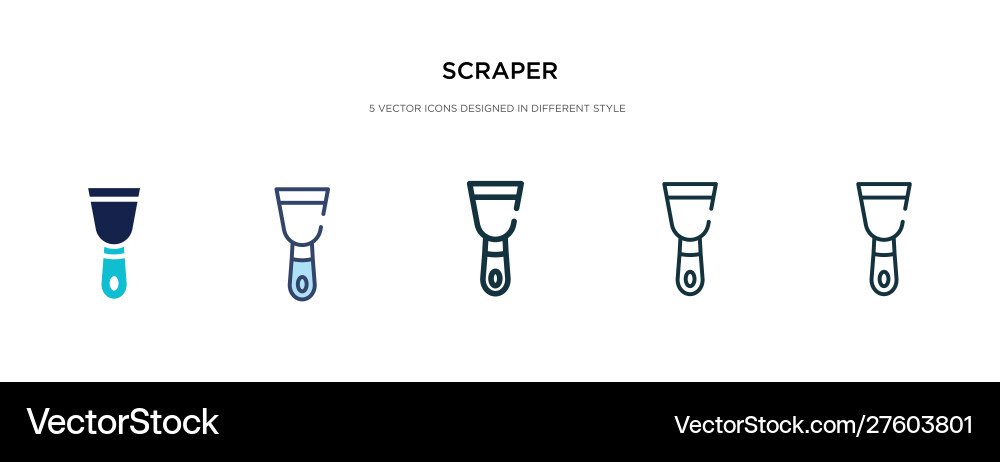Scraper icon in different style two colored Vector Image
