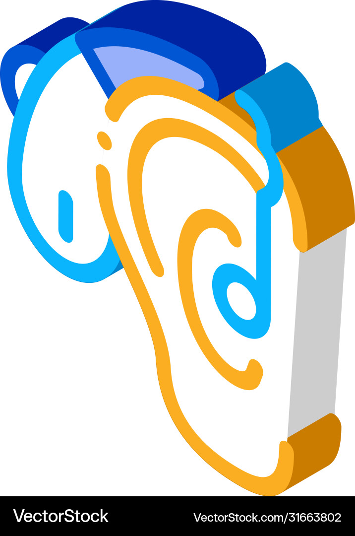 Hearing aid isometric icon Royalty Free Vector Image