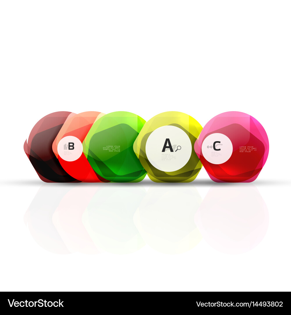 Shiny hexagons with infographics options Vector Image