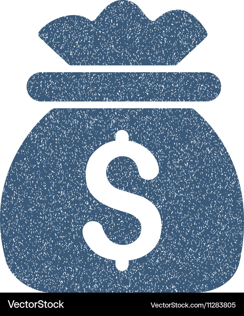 Money bag grainy texture icon Royalty Free Vector Image