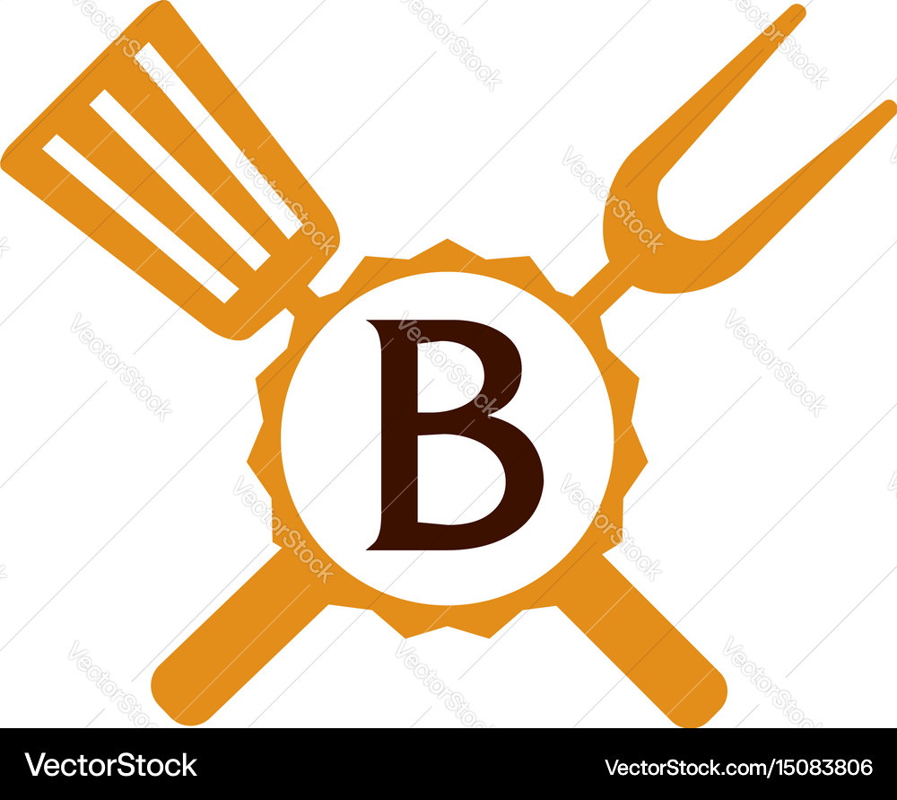 Logo restaurant letter b Royalty Free Vector Image