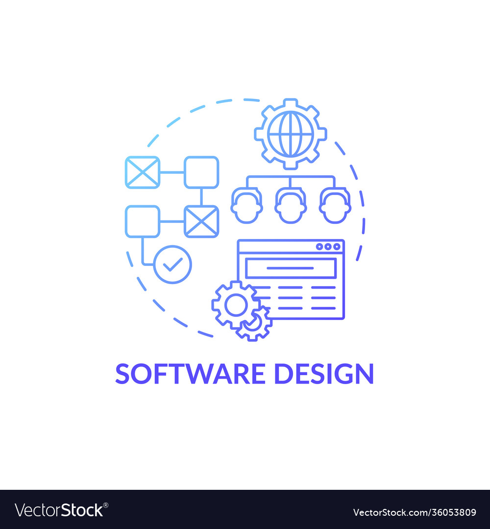 Software design concept icon Royalty Free Vector Image