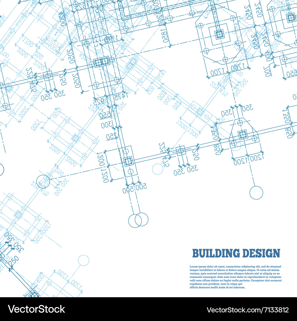 Building design background blue pile caps plan Vector Image