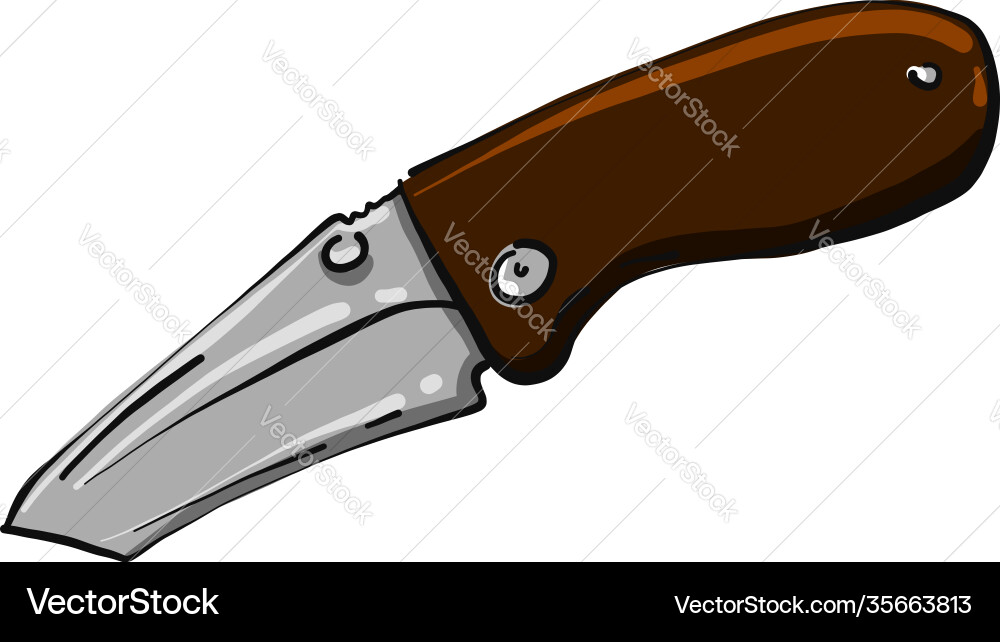 Small pocket knife on white background Royalty Free Vector