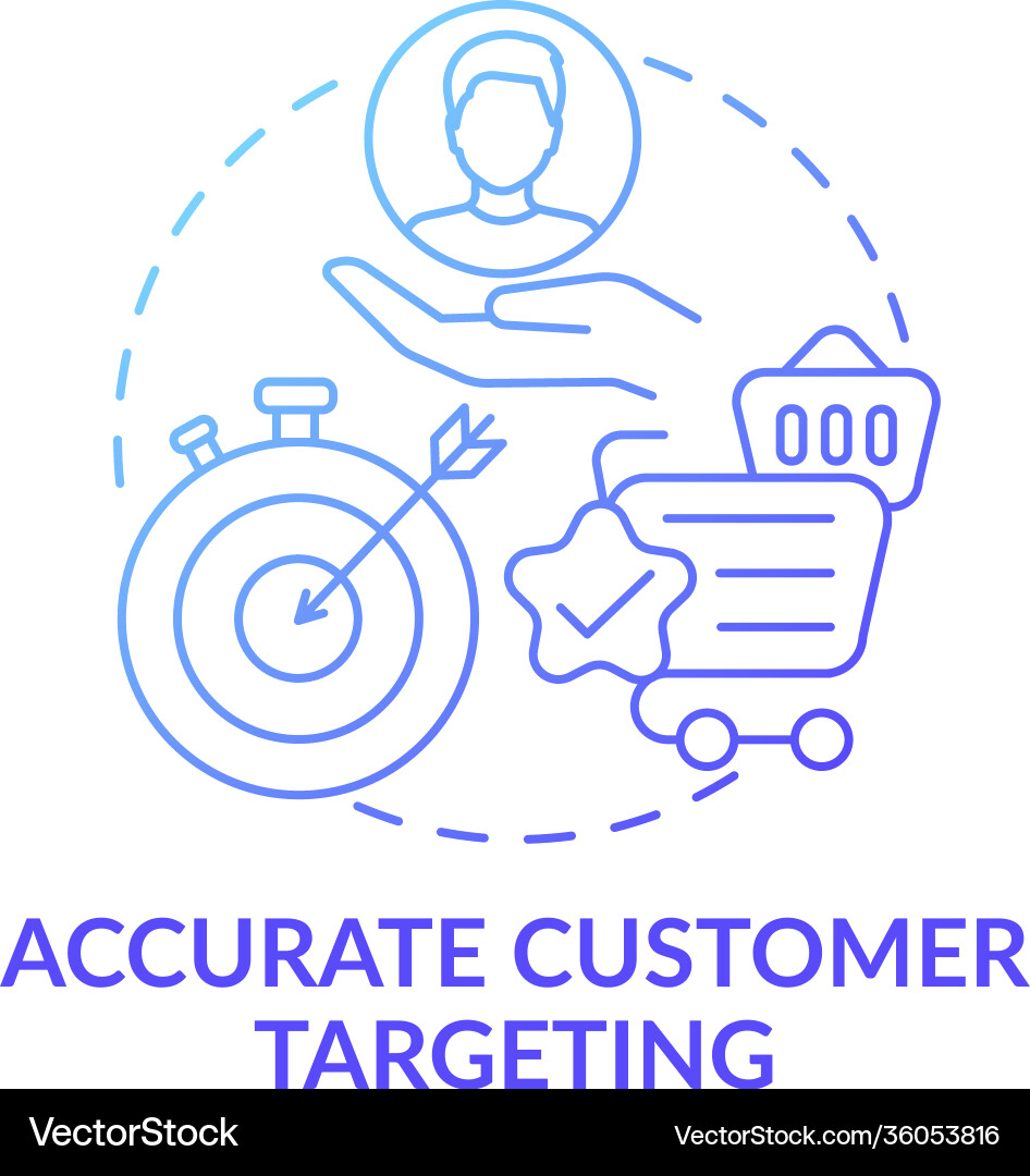Accurate customer targeting concept icon Vector Image