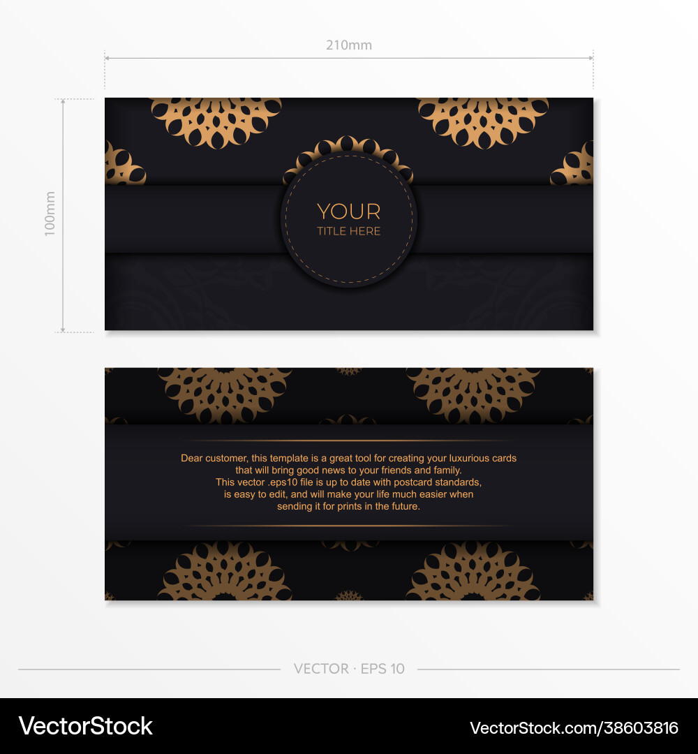 Dark invitation card design with abstract vintage Vector Image