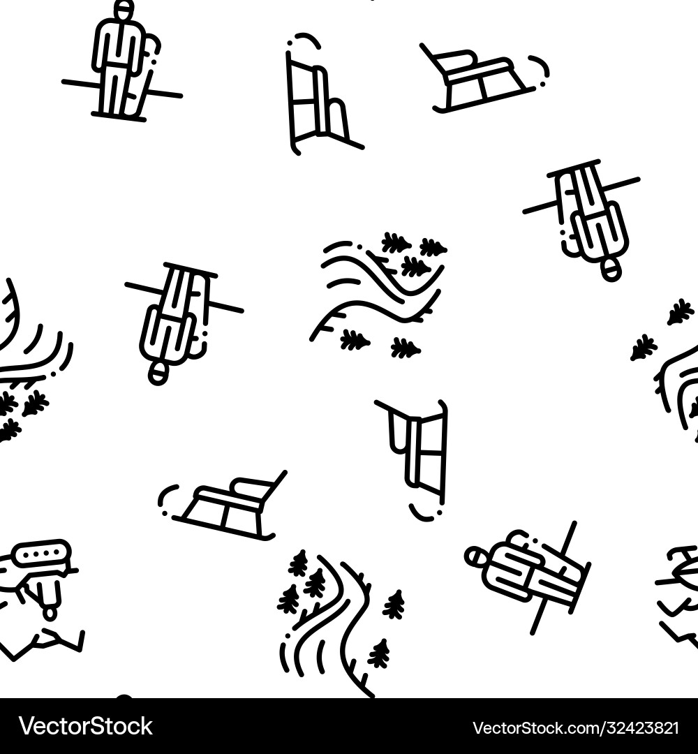 Ski resort vacation seamless pattern Royalty Free Vector
