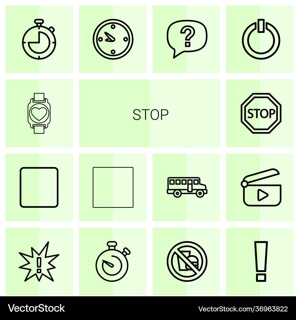 Stop icons Royalty Free Vector Image - VectorStock