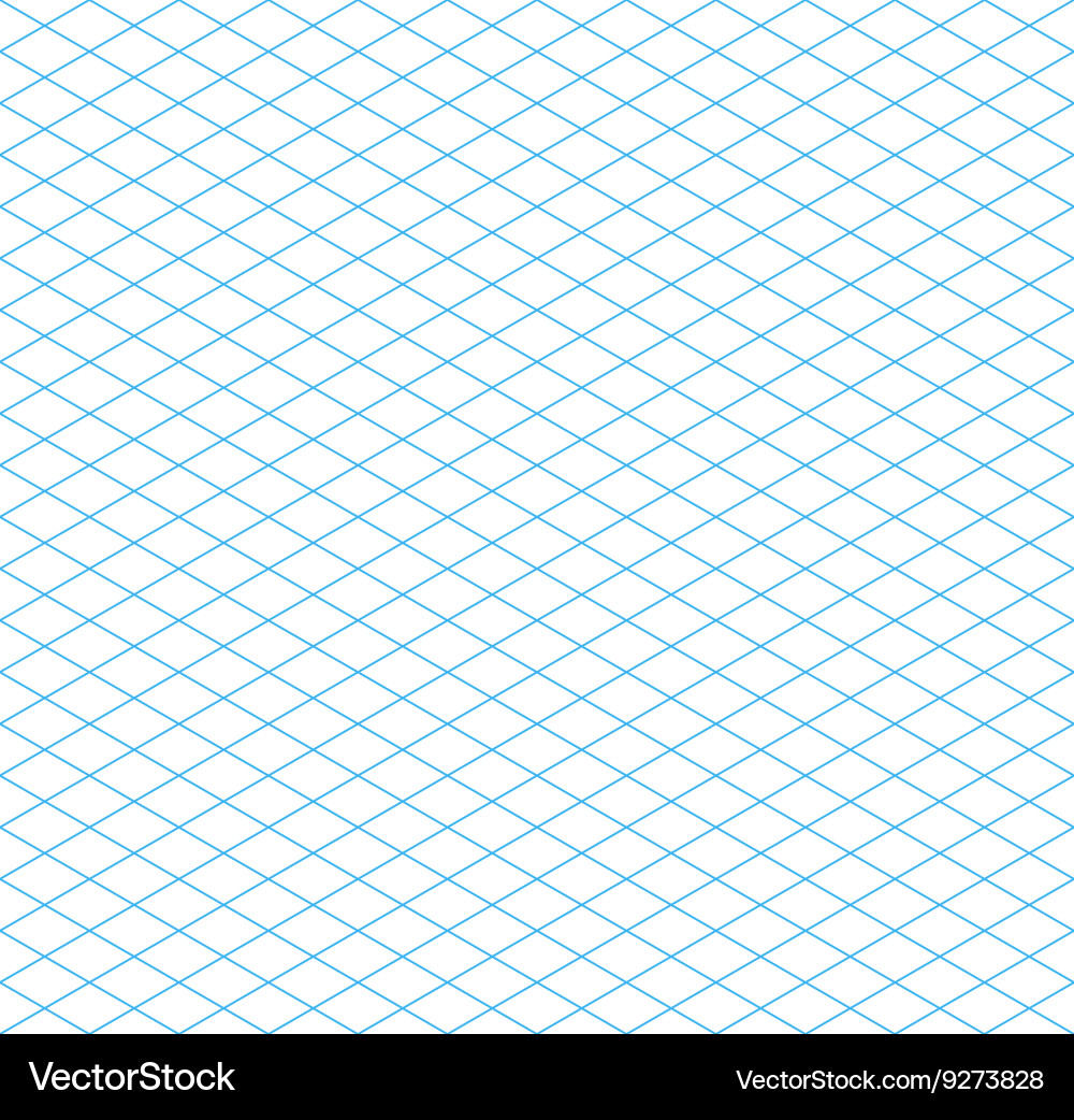Cyan colour isometric grid seamless pattern Vector Image
