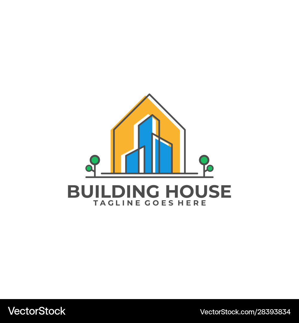 Building house design template Royalty Free Vector Image
