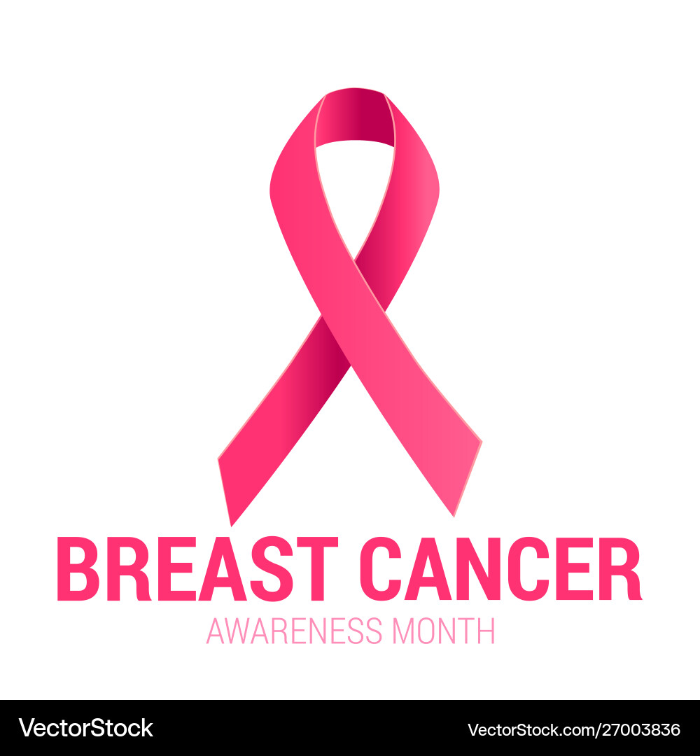 Pink ribbon awareness symbol Royalty Free Vector Image