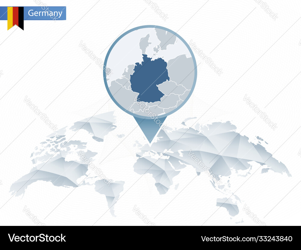 Abstract rounded world map with pinned detailed Vector Image