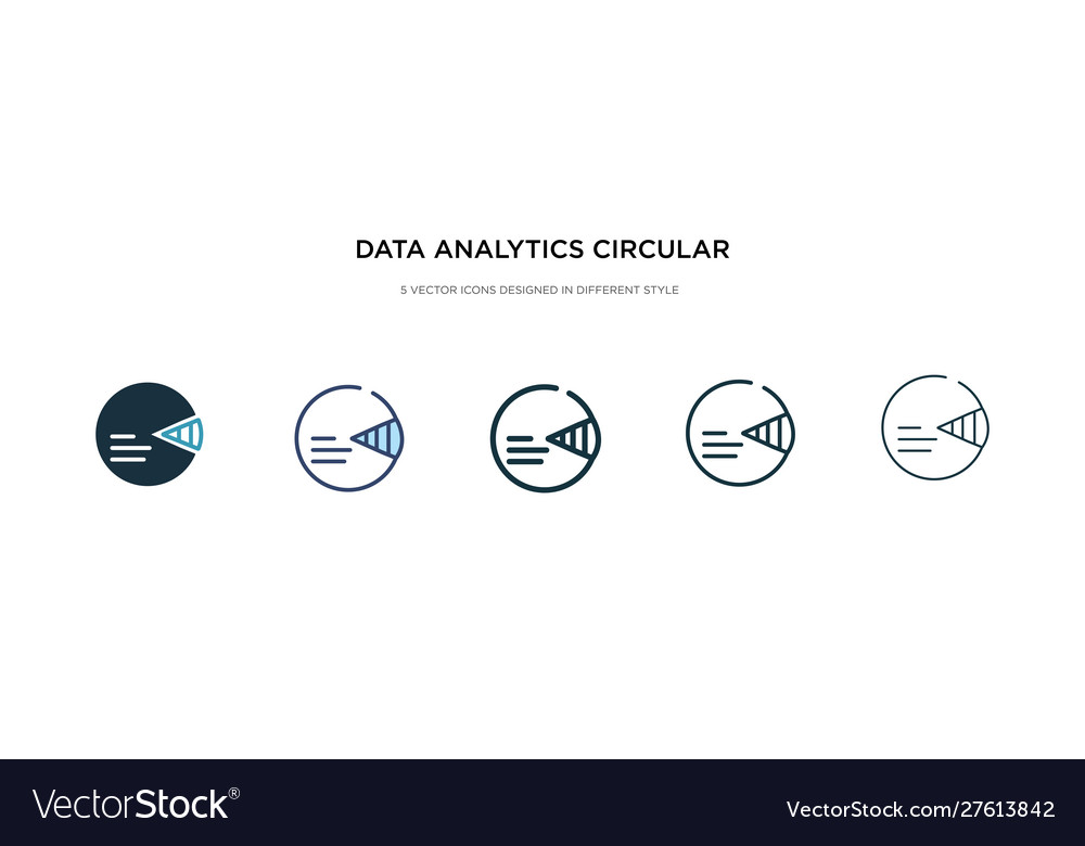 Data analytics circular icon in different style Vector Image Data analytics circular icon in different style Vector Image