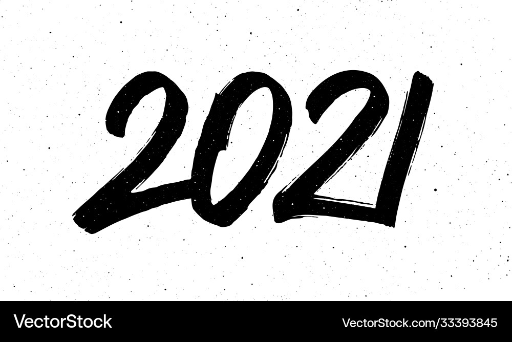 Calligraphy for 2021 new year ox Royalty Free Vector Image