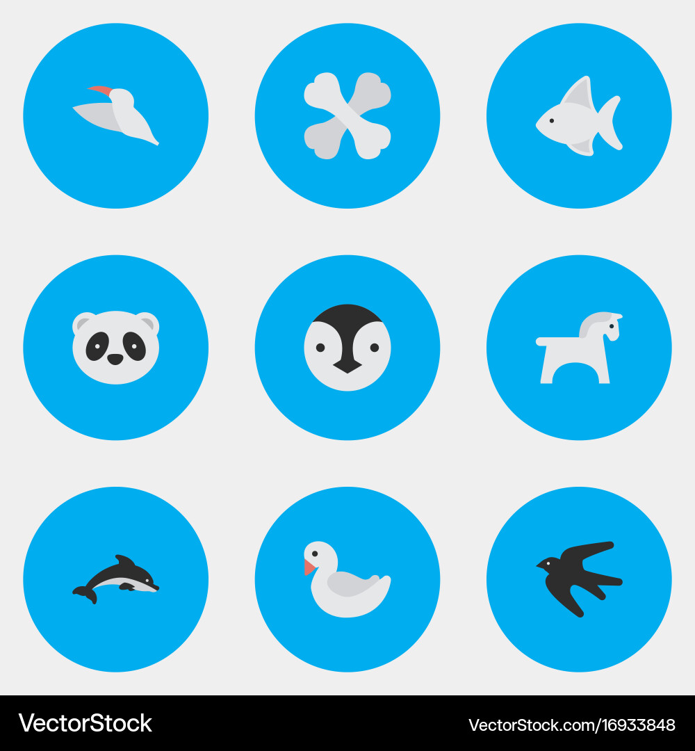 Set of simple zoo icons Royalty Free Vector Image