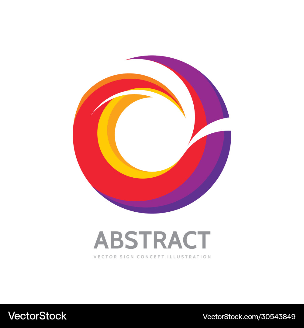 Abstract colored ring - logo template Royalty Free Vector