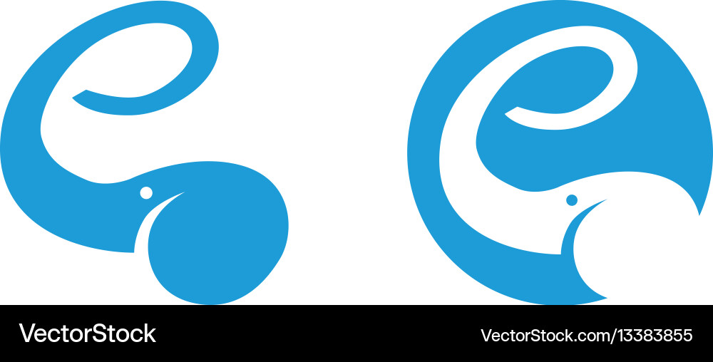 Elephant logo showing letter e with the trunk Royalty Free Vector Image ...