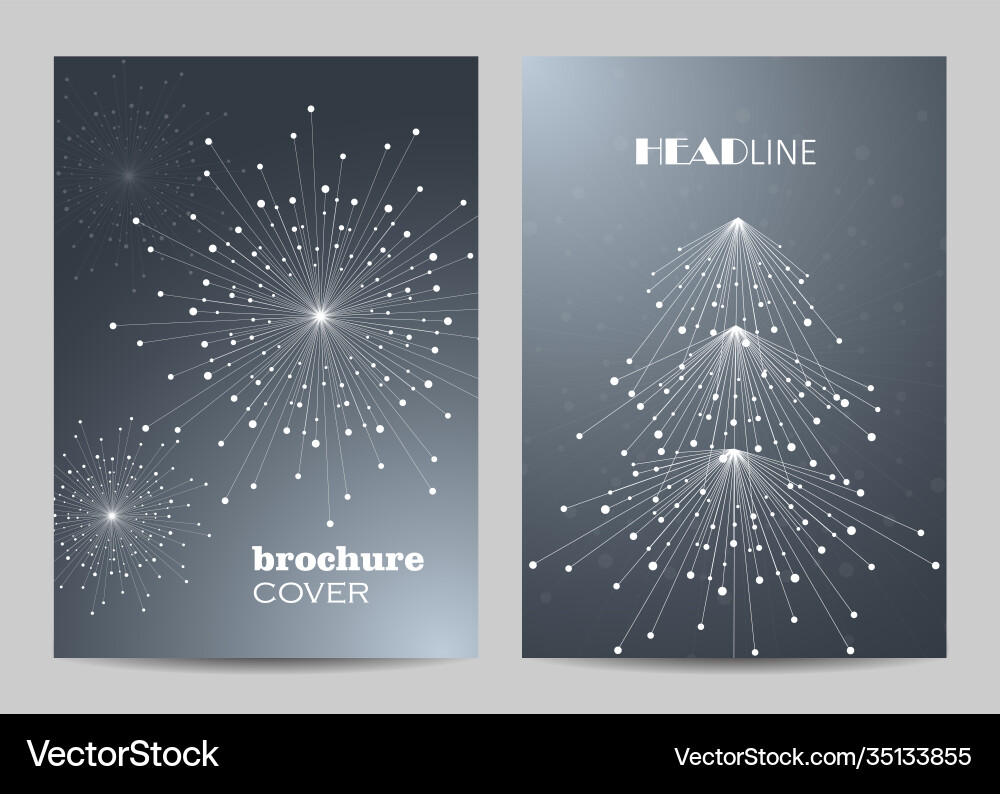 Modern brochure cover design with winter pattern Vector Image