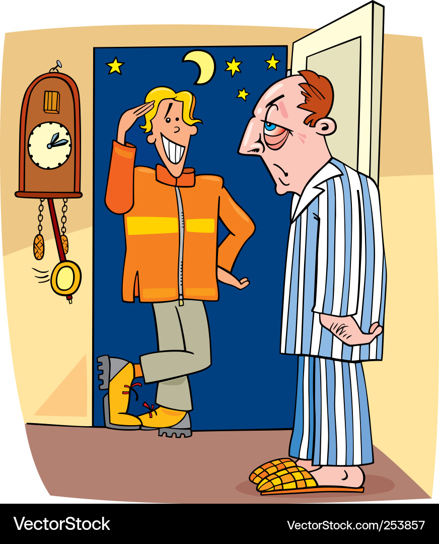 Cartoon night visitor Royalty Free Vector Image