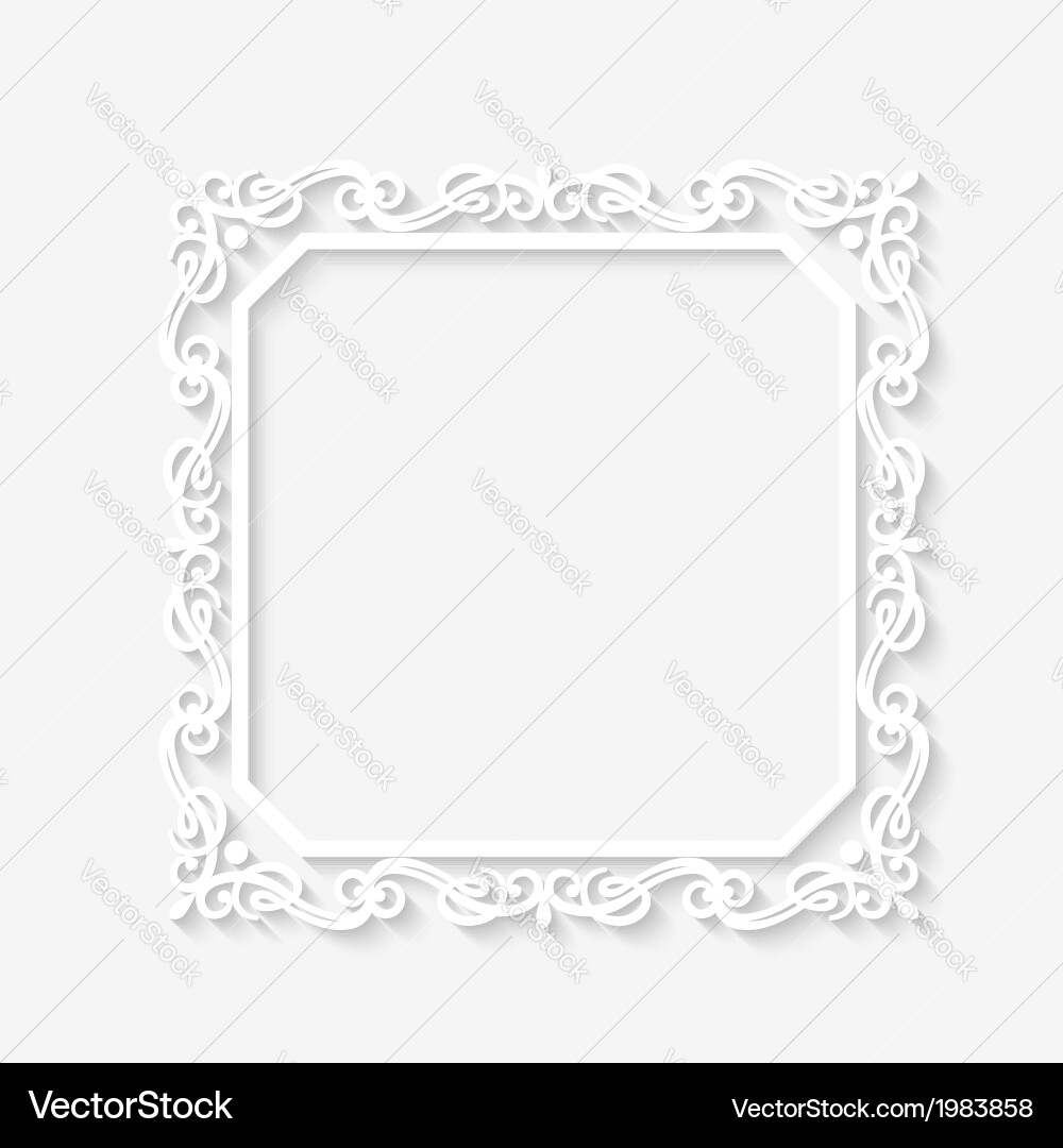 Vintage baroque white frame Royalty Free Vector Image