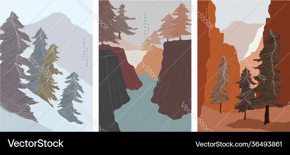 Art landscape background with wooden pattern Vector Image