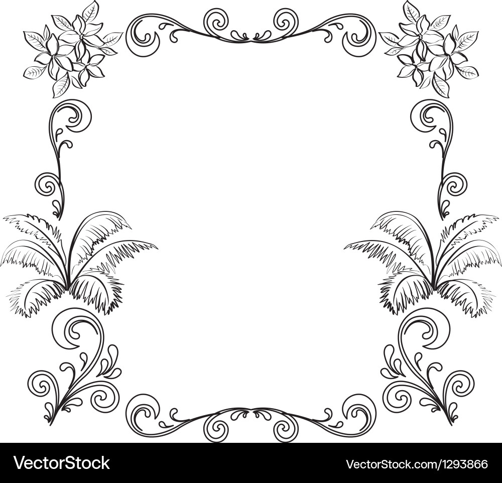 Abstract floral background outline Royalty Free Vector Image