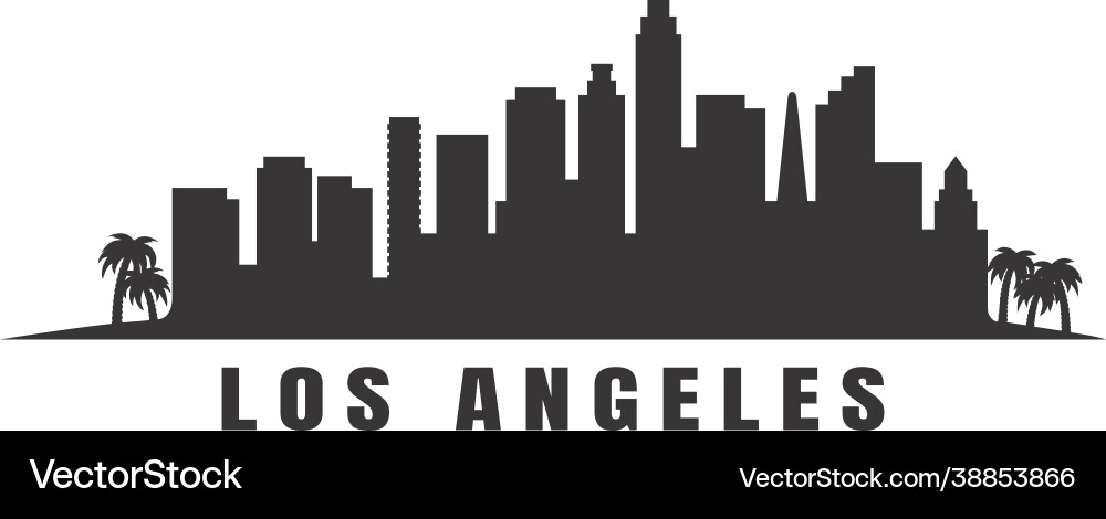 Los angeles city skyline Royalty Free Vector Image
