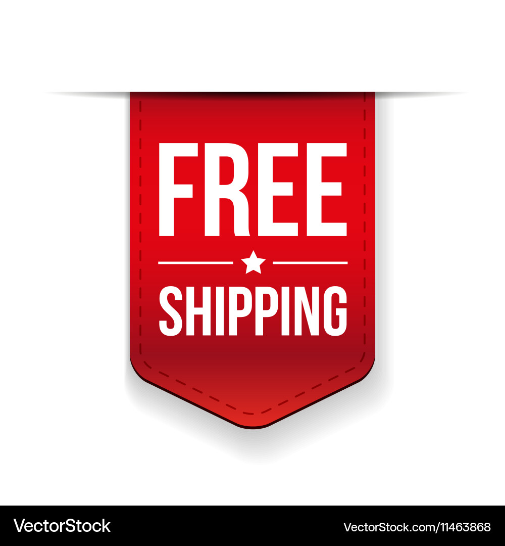 Free shipping ribbon red Royalty Free Vector Image