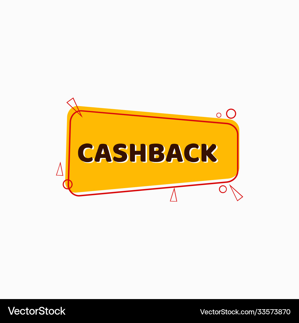 Cash back label template design Royalty Free Vector Image