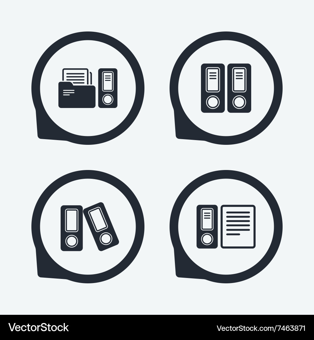 Accounting icons document storage in folders Vector Image
