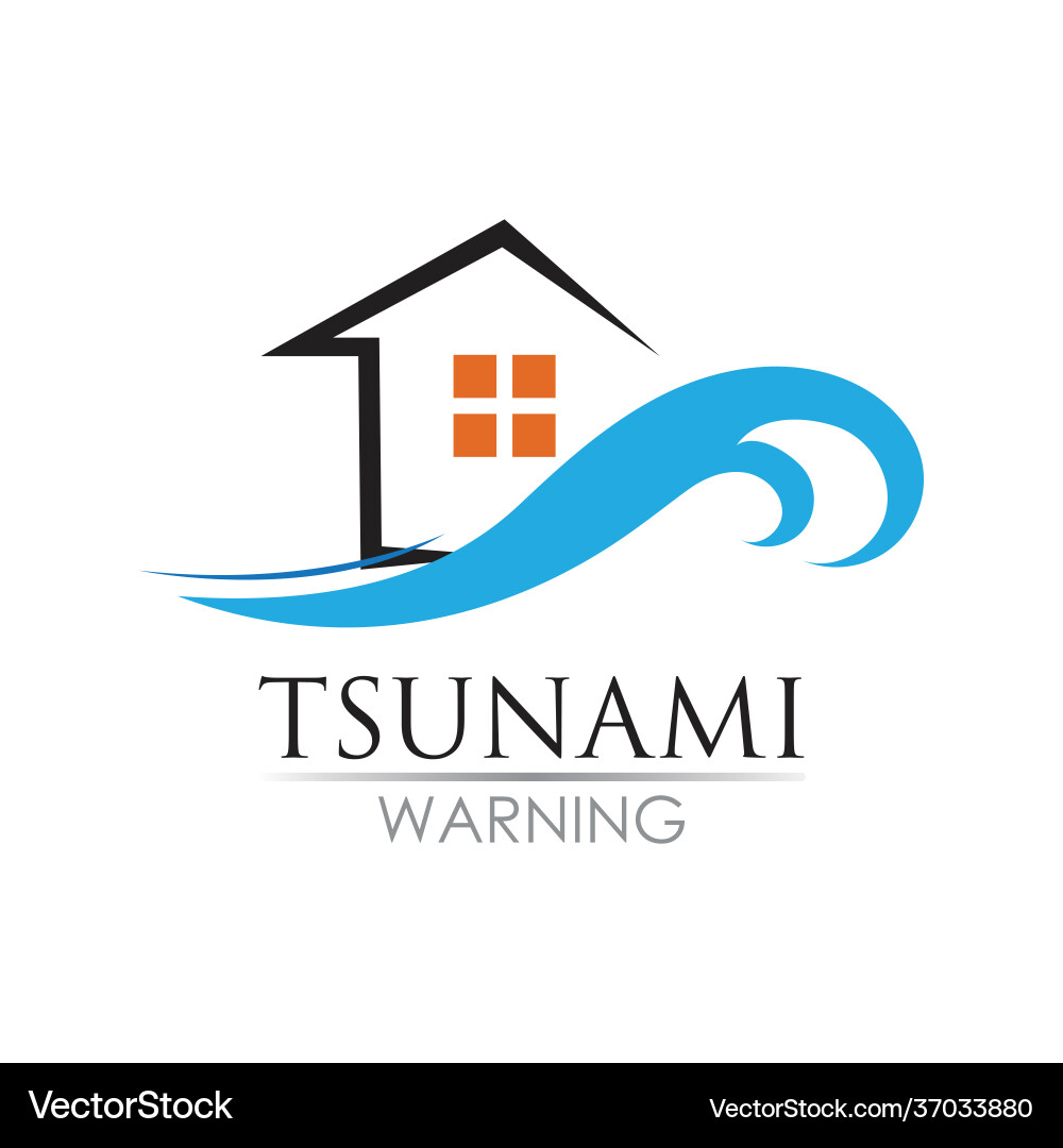 Tsunami logo design icon template Royalty Free Vector Image
