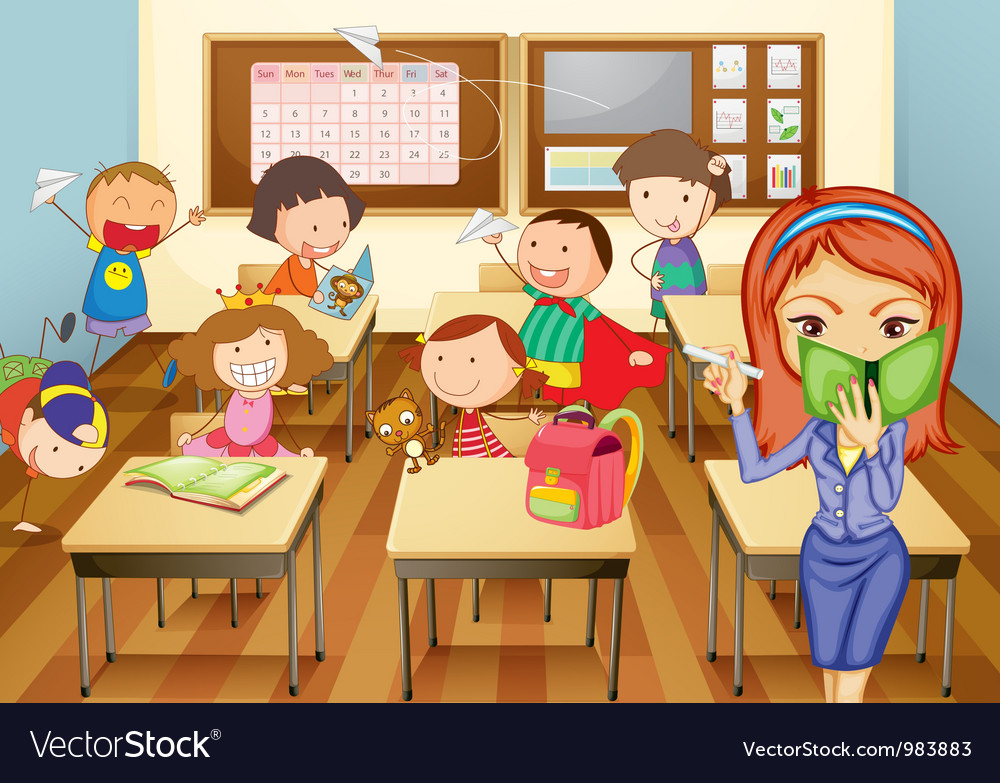 Kids in classroom Vector Image by iimages - Image #983883 - VectorStock