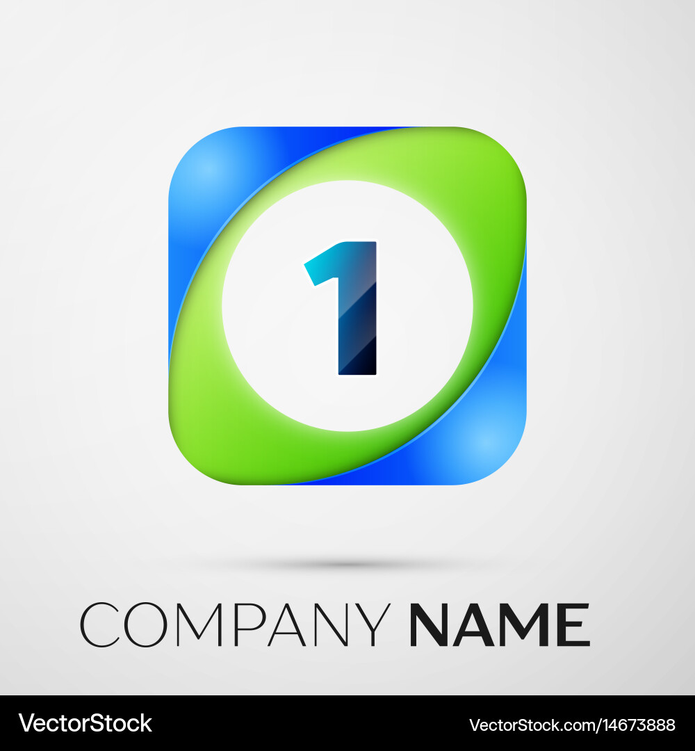 Number one symbol in the colorful square Royalty Free Vector Image ...