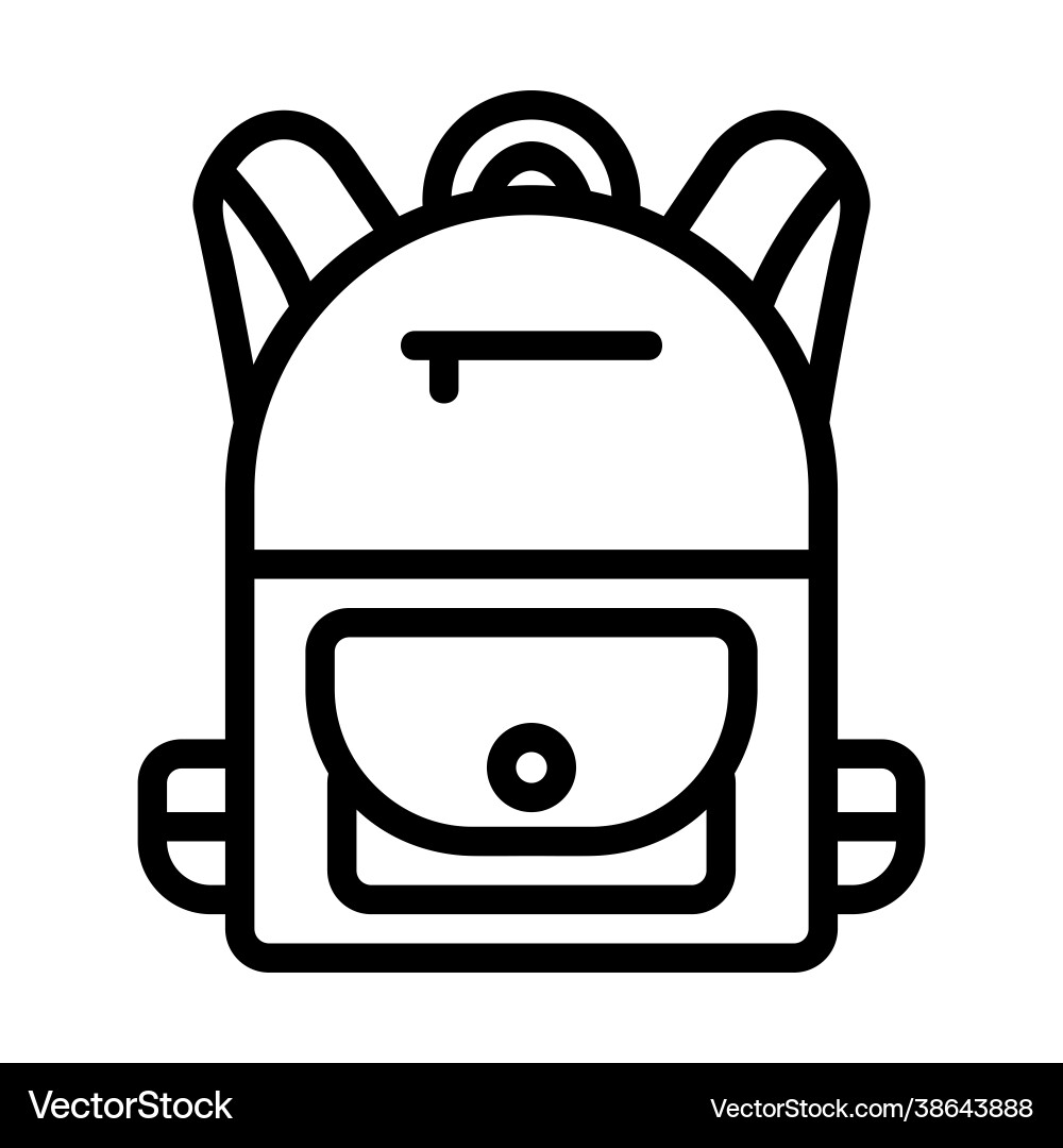 Bag pack icon in line style for any projects Vector Image