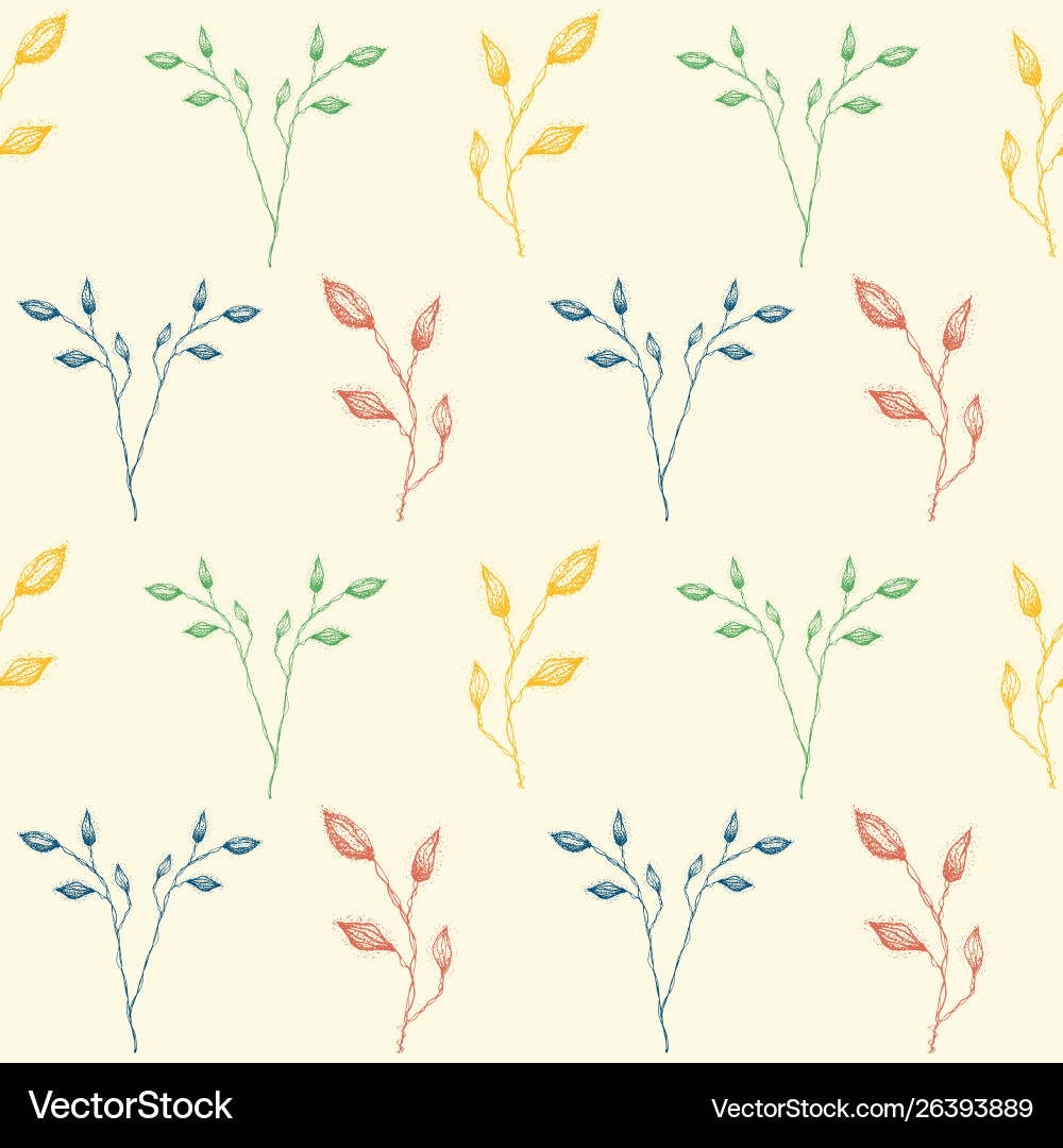 Delicate hand drawn vintage inspired foliage Vector Image