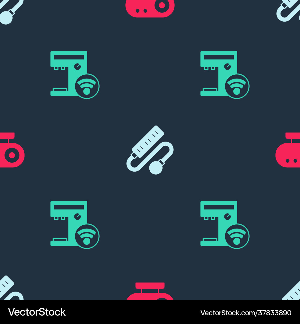 Set web camera electric extension cord and smart Vector Image