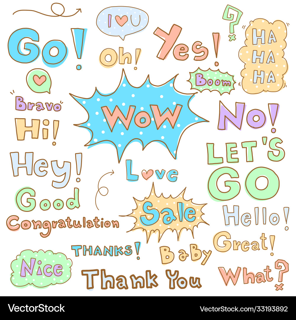 Doodle communication cartoon set and bubble Vector Image