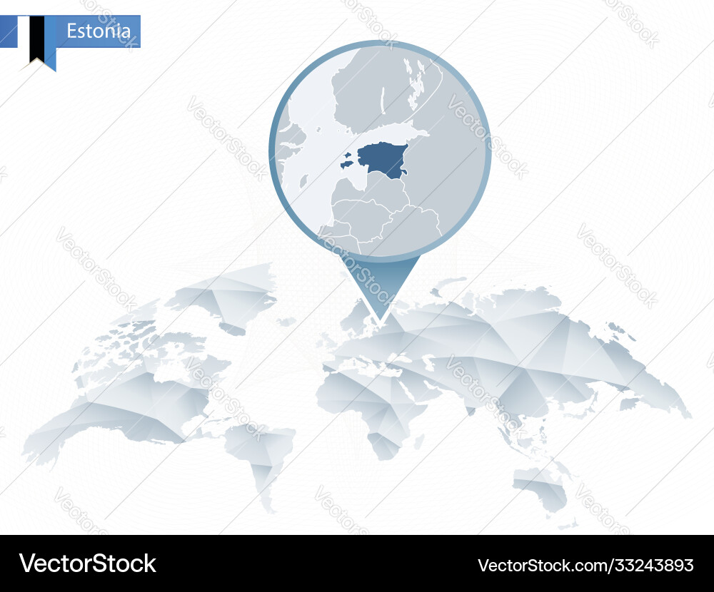 Abstract rounded world map with pinned detailed Vector Image