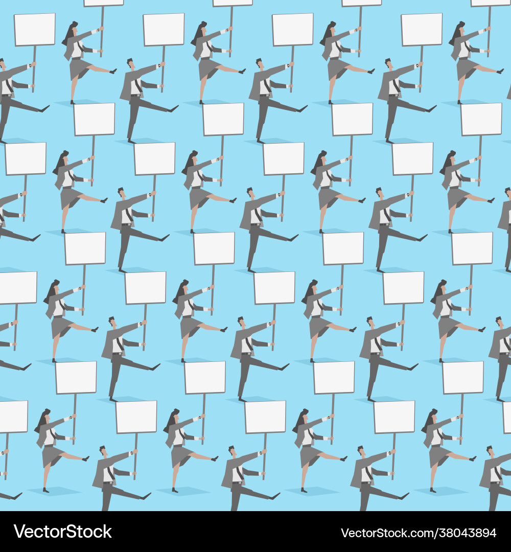 People marching with banners Royalty Free Vector Image