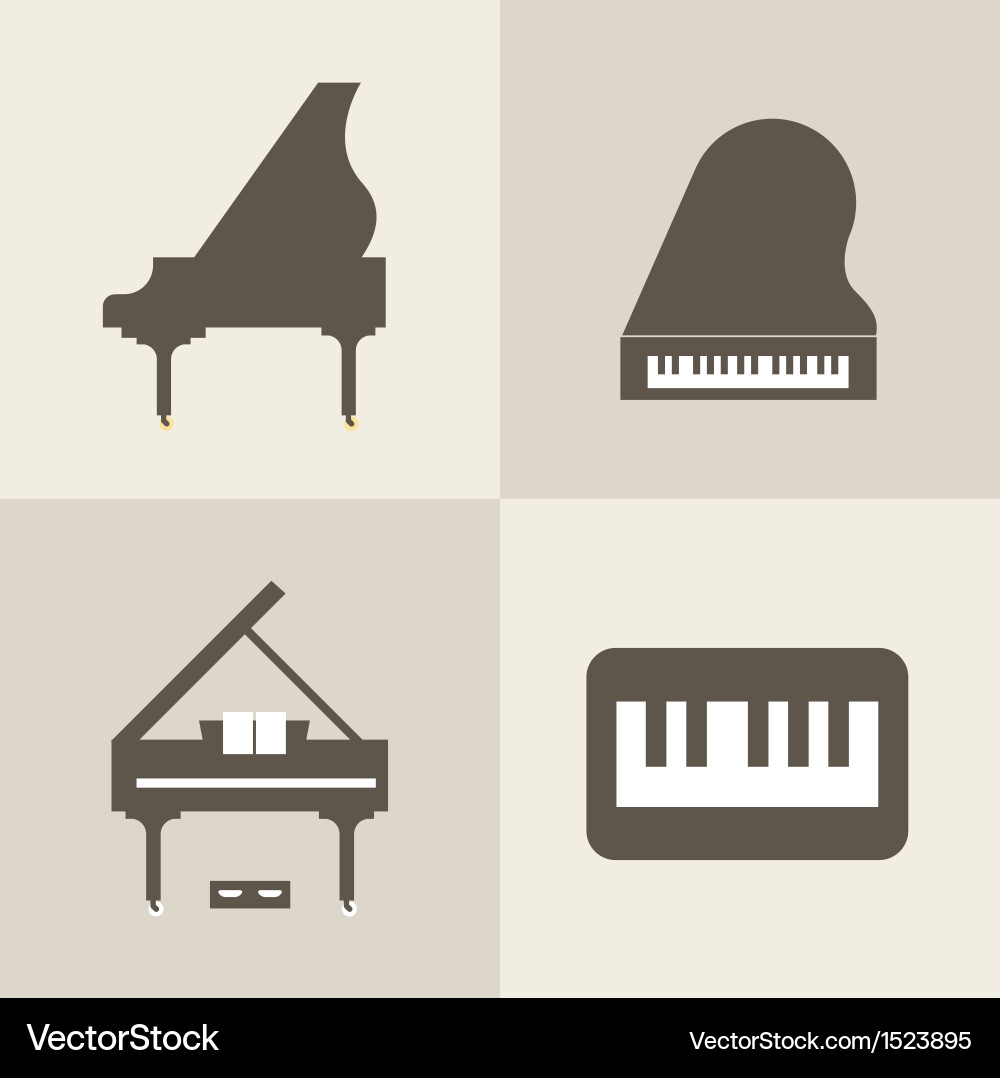 Piano icons Royalty Free Vector Image - VectorStock