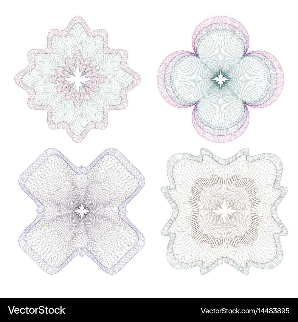 Watermark guilloche pattern for certificate Vector Image