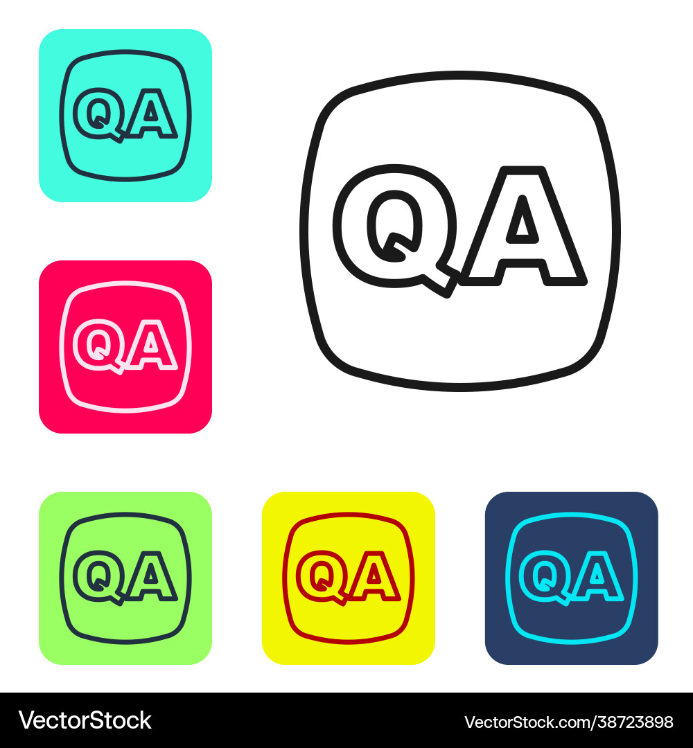 Black line speech bubbles with question and answer