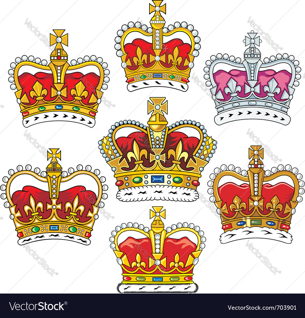 British heraldic crowns Royalty Free Vector Image