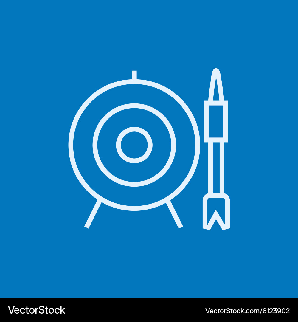Target board and arrow line icon Royalty Free Vector Image