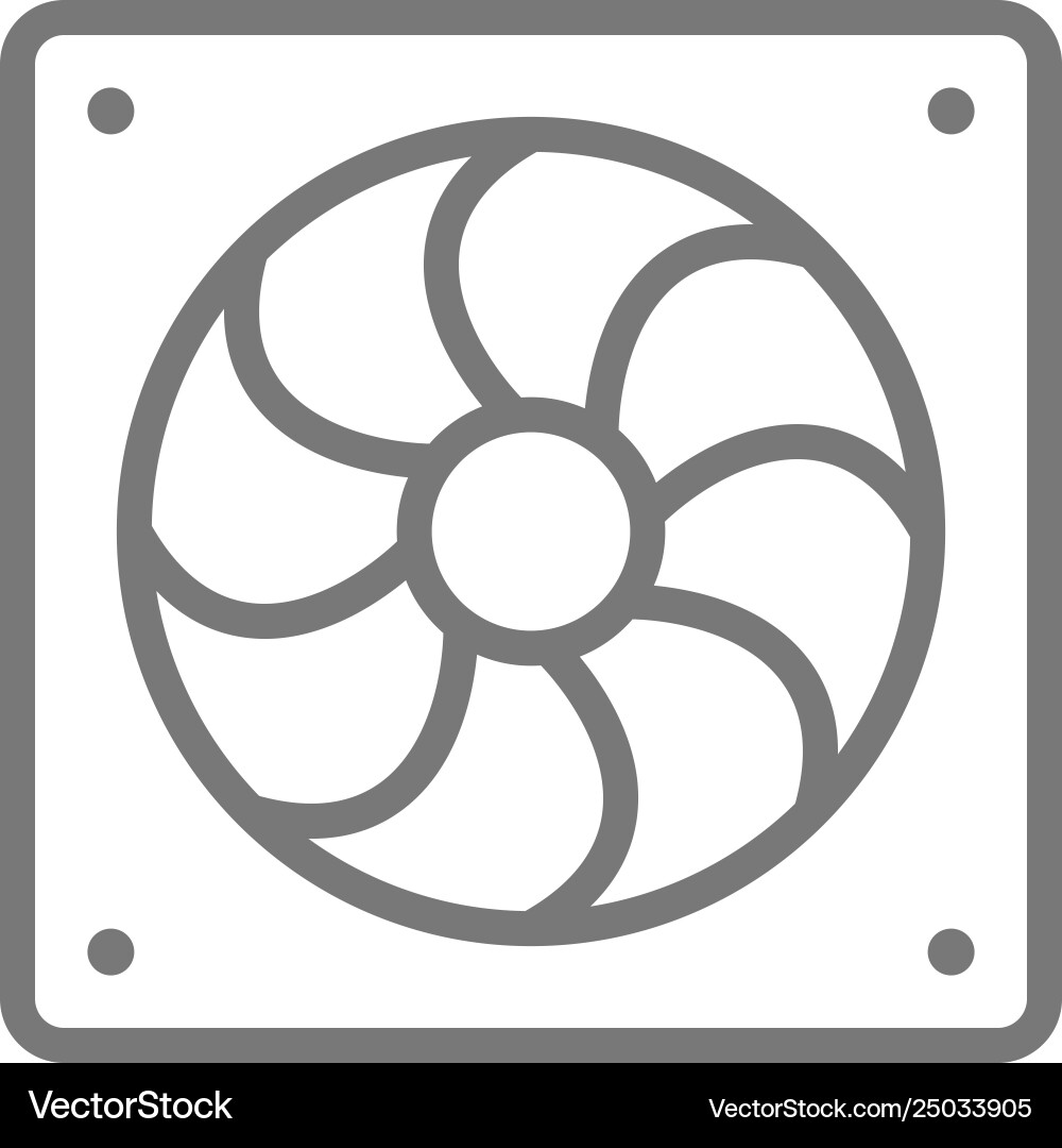 Computer fan line icon Royalty Free Vector Image