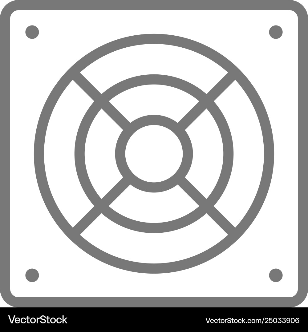 Computer fan line icon Royalty Free Vector Image