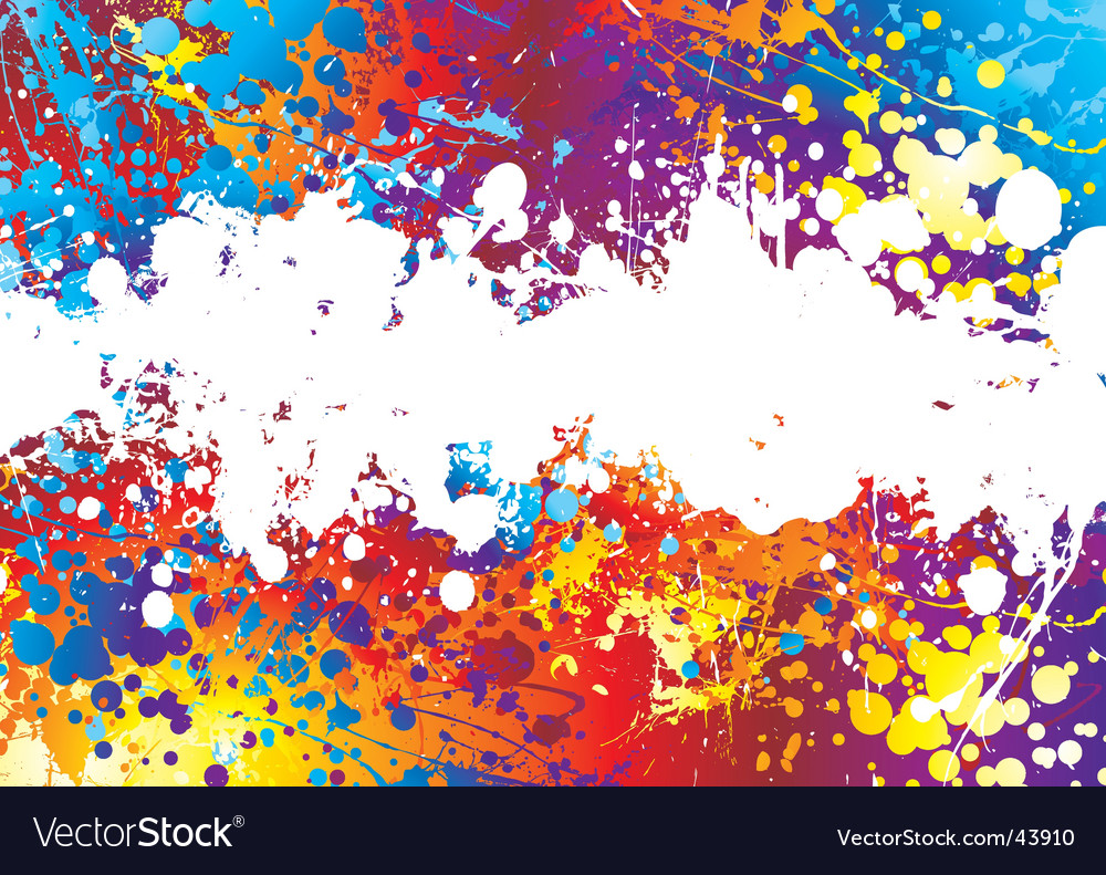 Ink splat rainbow background Royalty Free Vector Image