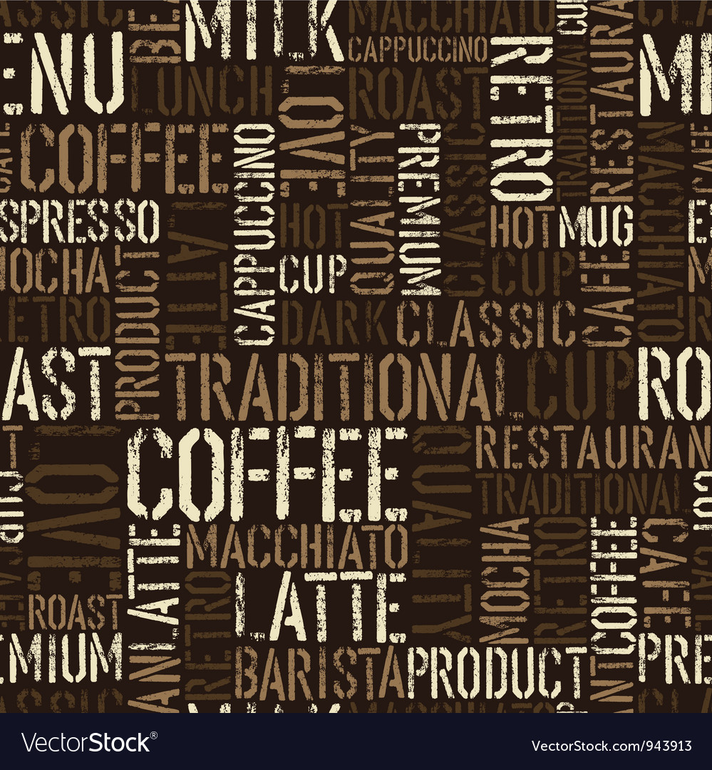 Coffee words background Royalty Free Vector Image